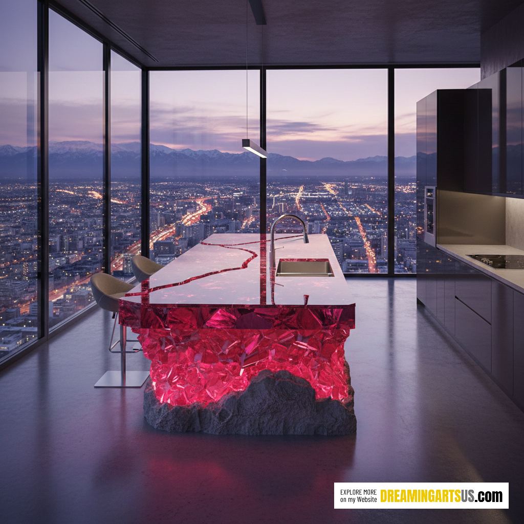 Ruby Geode Kitchen Islands | Costs, Materials & Customization