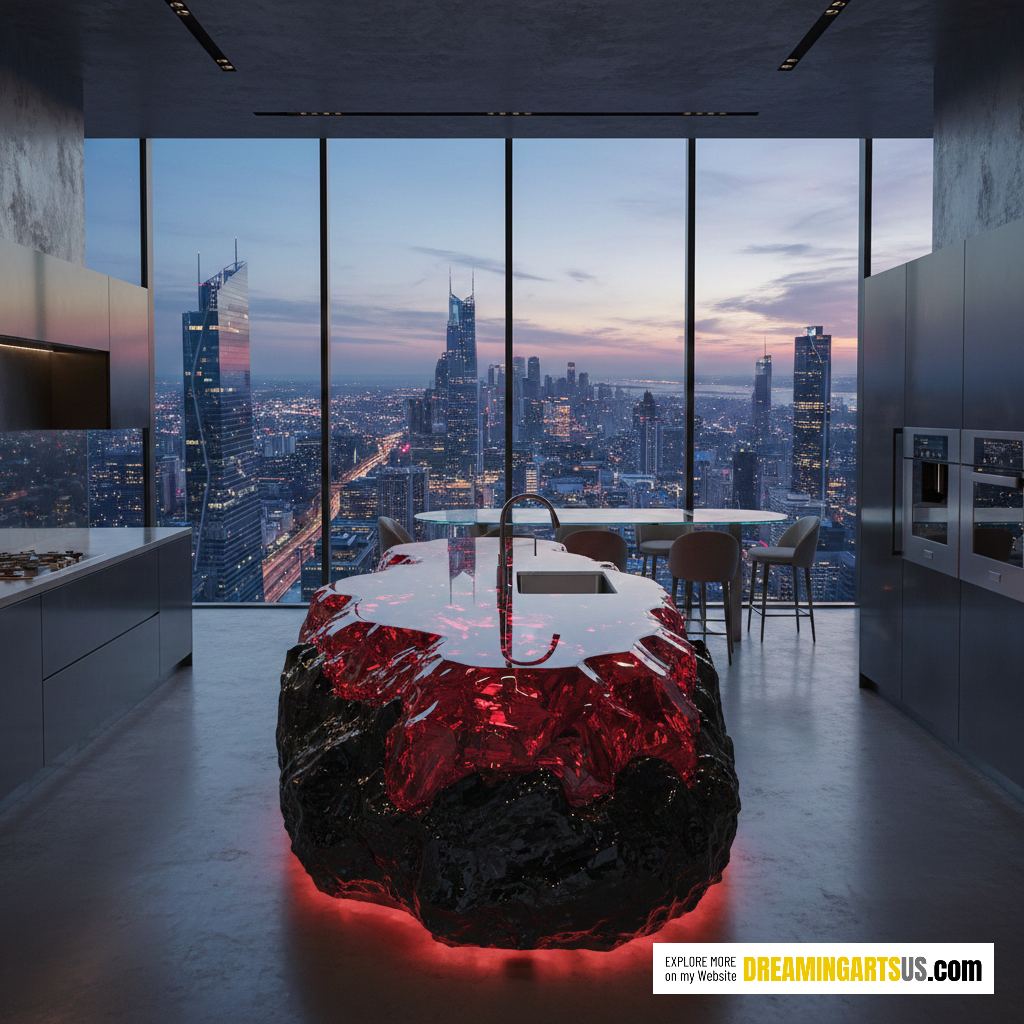 Ruby Geode Kitchen Islands | Costs, Materials & Customization