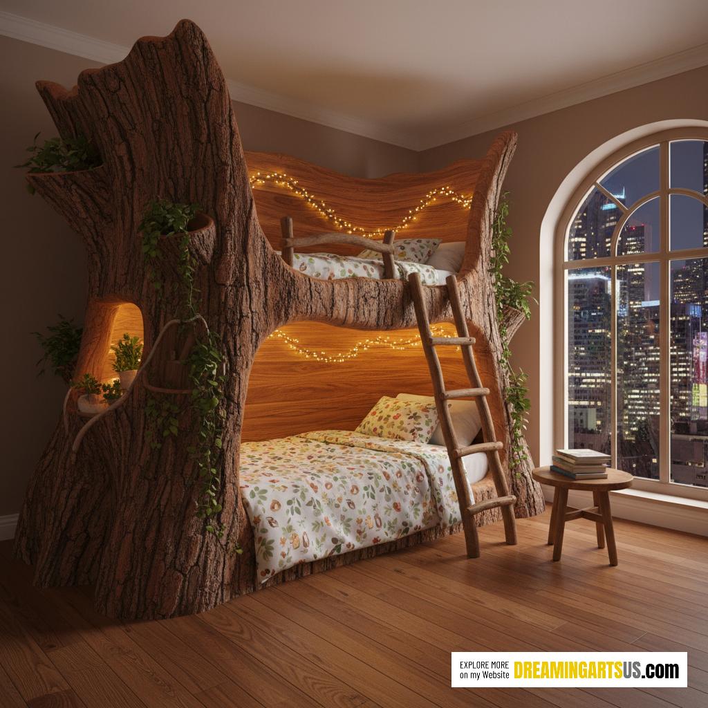 Hollowed Log Bunk Beds: Handcrafted Luxury for Nature Lovers