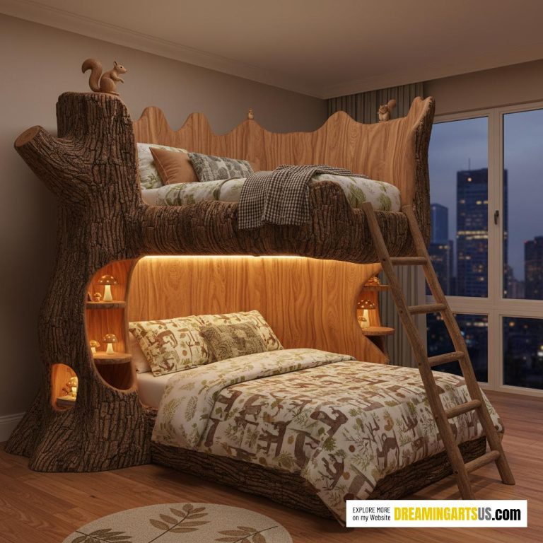 Hollowed Log Bunk Beds: Handcrafted Luxury for Nature Lovers