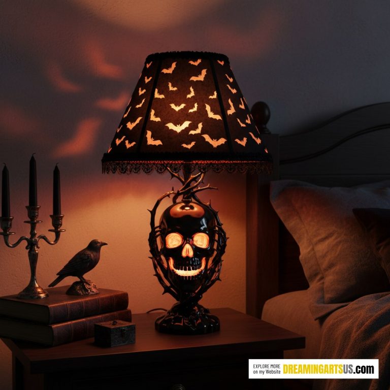 Elevate Your Dark Decor with the Gothic Skull Table Lamp