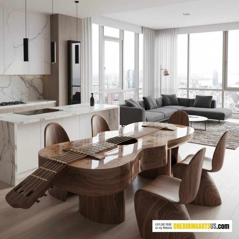 Guitar Shaped Dining Tables for Music Lovers
