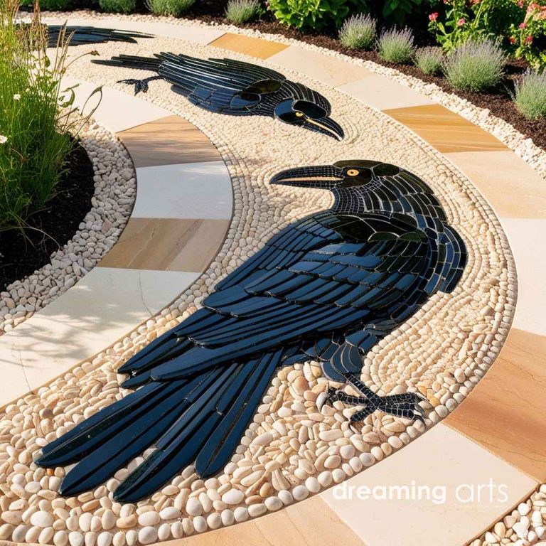 Raven-themed Stone Walkway | Whispers of the Stone Raven