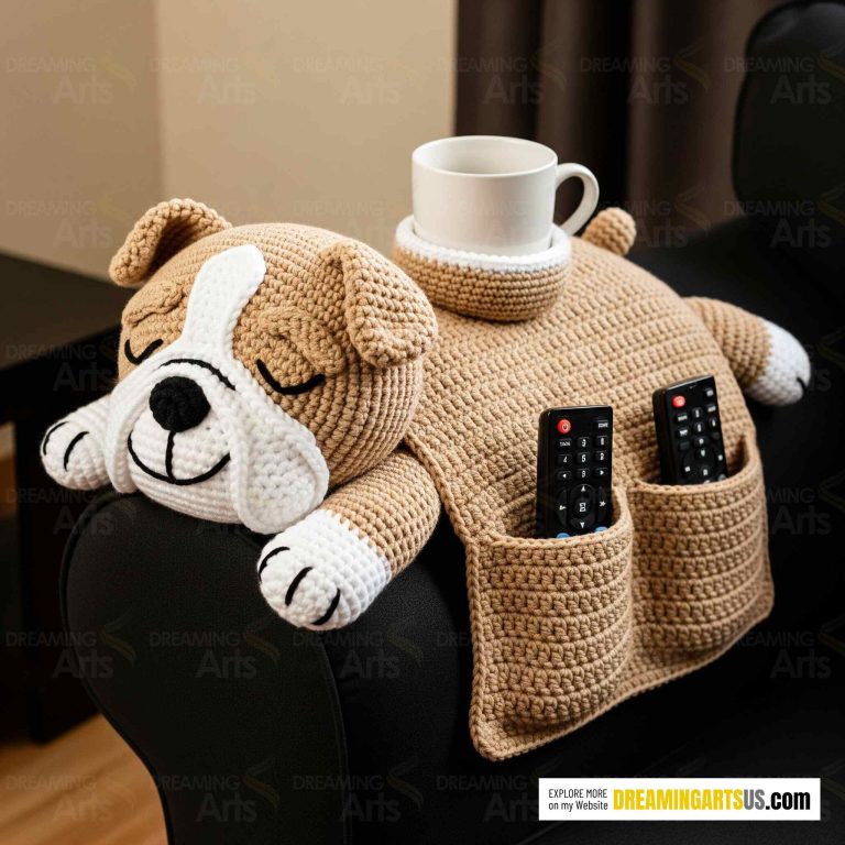 Crochet Dog Sofa Organizer | Perfect for Holding Remotes & Drinks