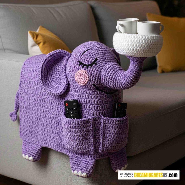 Crochet Elephant Sofa Organizer: Cute, Functional & Handmade