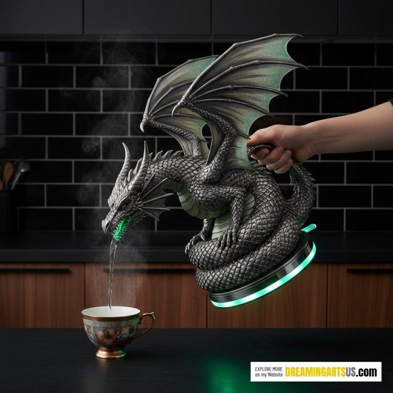 Electric Dragon Kettle With LED Lights for a Magical Kitchen