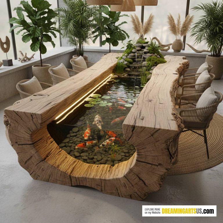 Koi Pond Dining Tables: The New Trend in High-End Natural Decor
