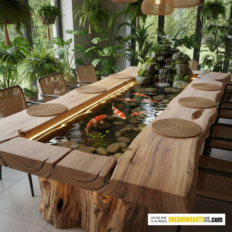 Koi Pond Dining Tables: The New Trend in High-End Natural Decor
