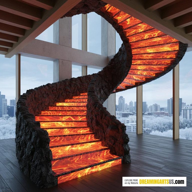 Lava inspired Staircase | Volcanic aesthetics for High-End homes