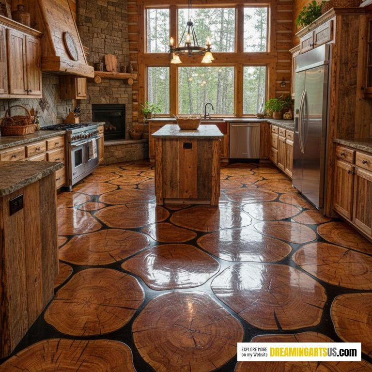 Wood Slab Flooring: Unique Log-End & Slab Designs
