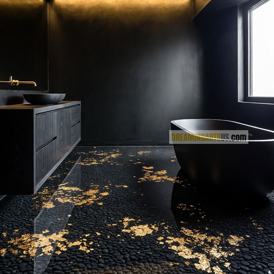 Pebble and Gold Leaf Floors that WOW! Real Homes, Real Luxury