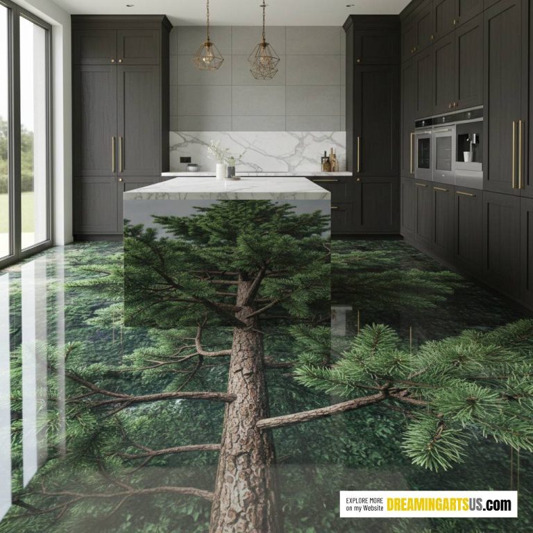 Pine Tree Epoxy Flooring: Elevate Your Kitchen with Realistic Depth