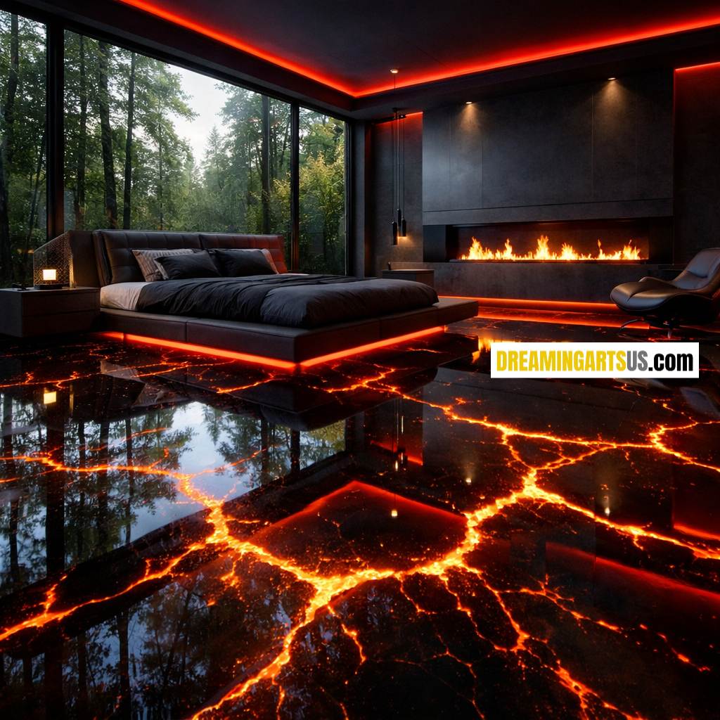 LED Screen Lava Flooring Ideas for Ultra-Modern Luxury Homes