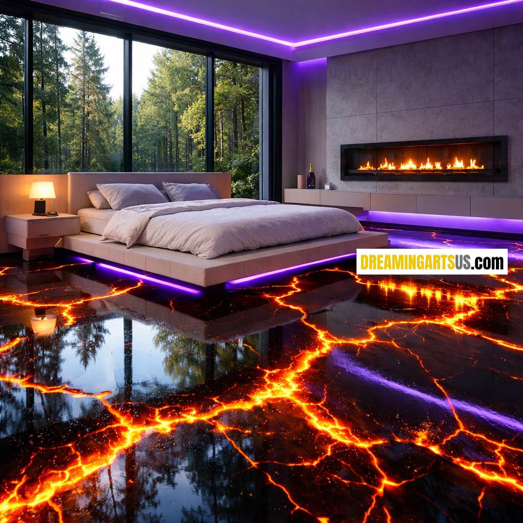 LED Screen Lava Flooring Ideas for Ultra-Modern Luxury Homes