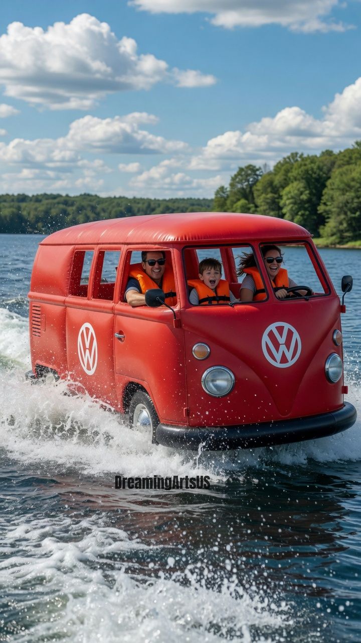Inflatable Volkswagen Bus Boat — Perfect Gift for VW Fans
